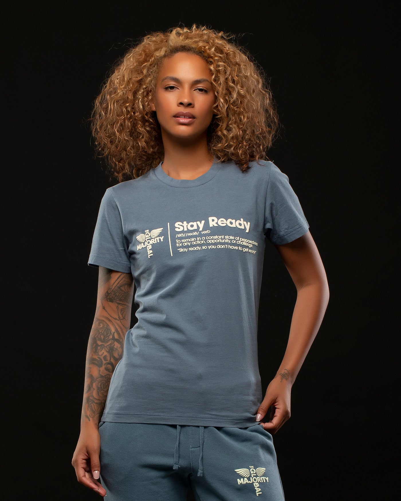STAY READY PIGMENT WASH T-SHIRT BLUE – The Global Majority