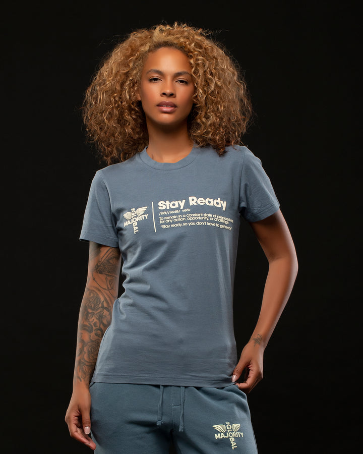STAY READY PIGMENT WASH T-SHIRT BLUE – The Global Majority